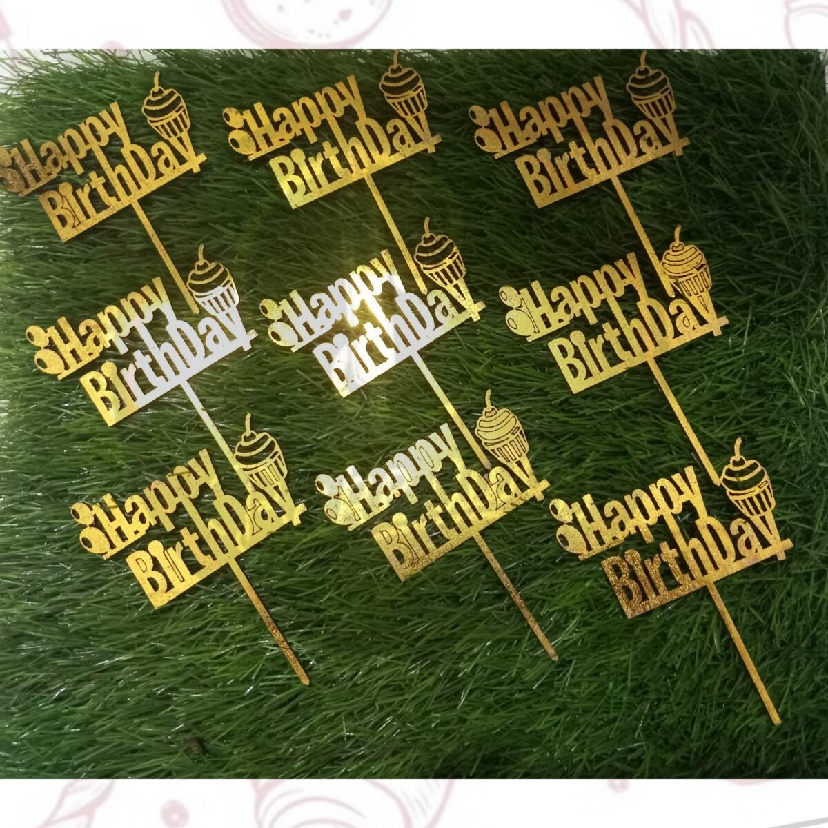 SMALL HAPPY BIRTHDAY TOPPER DESIGN 4 PACK OF 10PCS – Bake Away