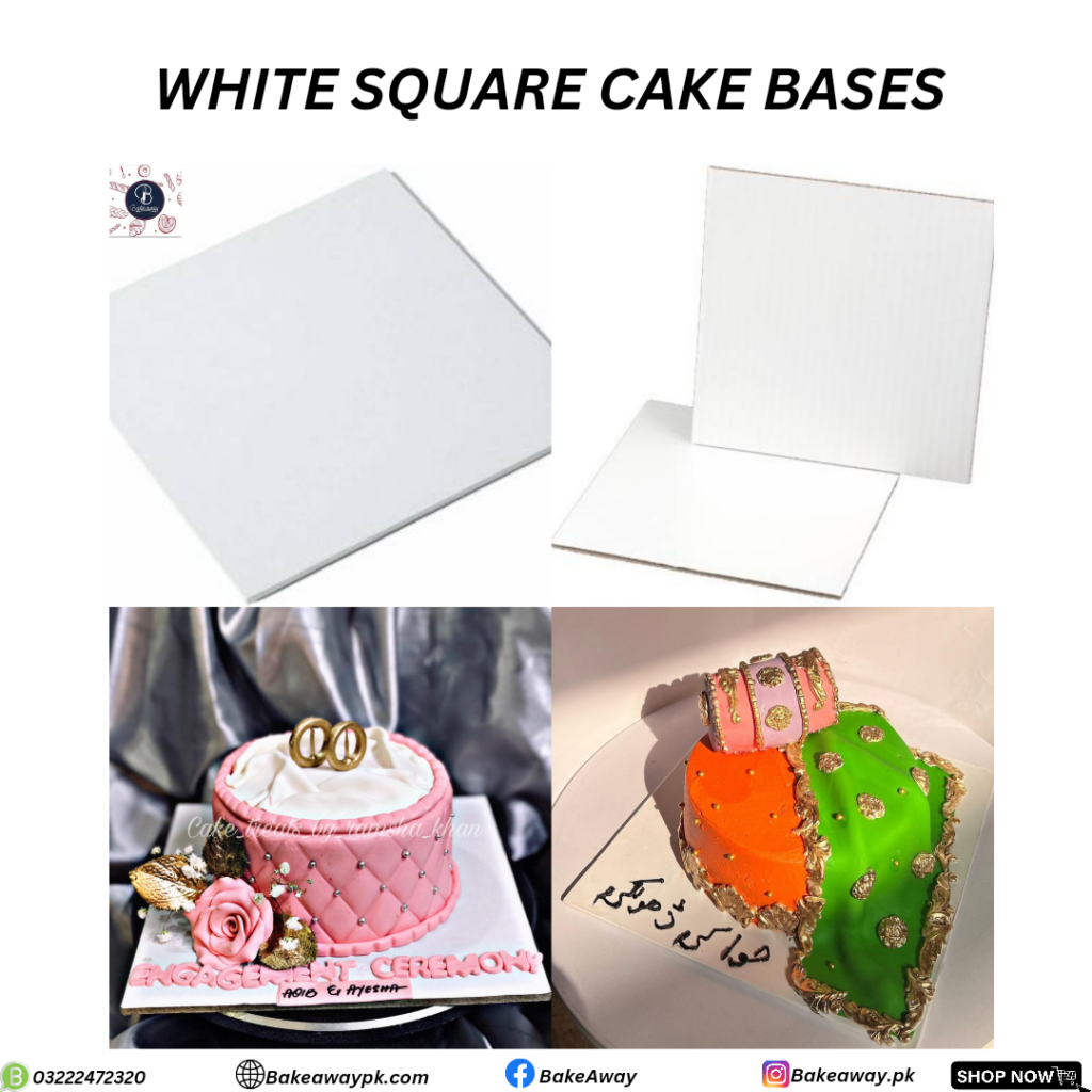 12INCH WHITE SQUARE CAKE BASES – Bake Away