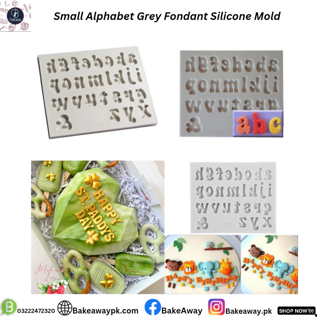 Small Alphabet Grey Fondant Silicone Mould – Bake Away